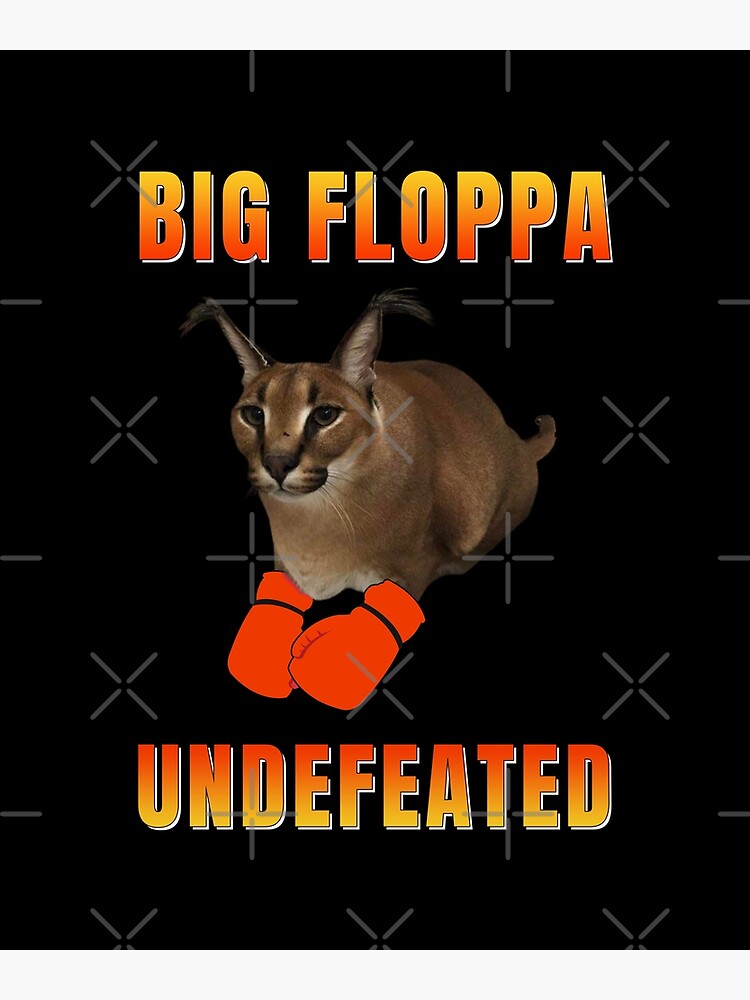 "Big Floppa Undefeated Champion, Meme Boxer Cat" Photographic Print for ...