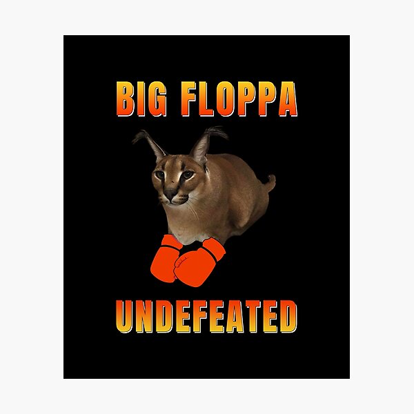 "Big Floppa Undefeated Champion, Meme Boxer Cat" Photographic Print for ...