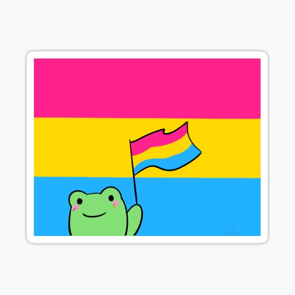 "Pansexual Pride Frog" Sticker by uchix | Redbubble