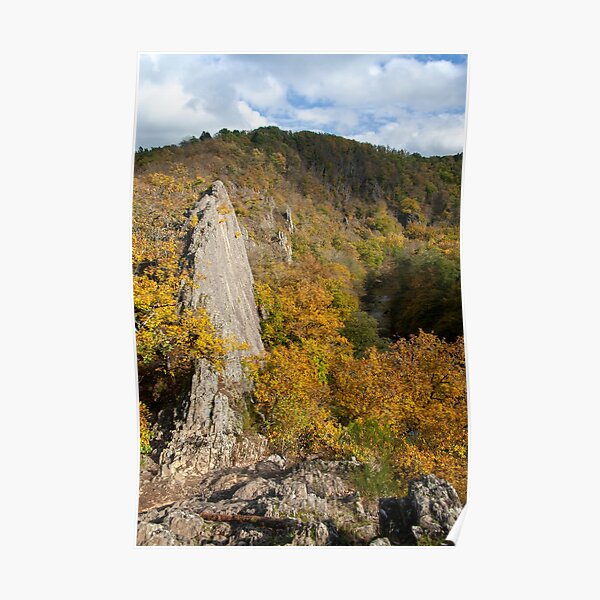 "The infamous cliff named Le Herou near the Ourthe river in the ...