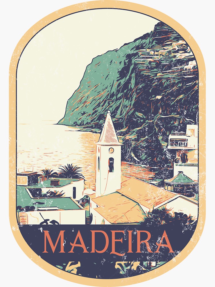 "Madeira Portugal vintage travel decal" Sticker for Sale by Lemomo-Geo ...