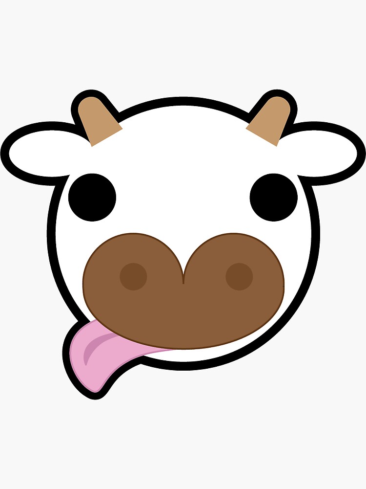"Derpy White Cow" Sticker for Sale by DMarxGraphix | Redbubble