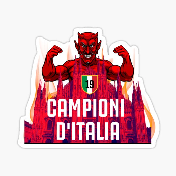 "AC Milan Campione Italia" Sticker for Sale by M-ale | Redbubble