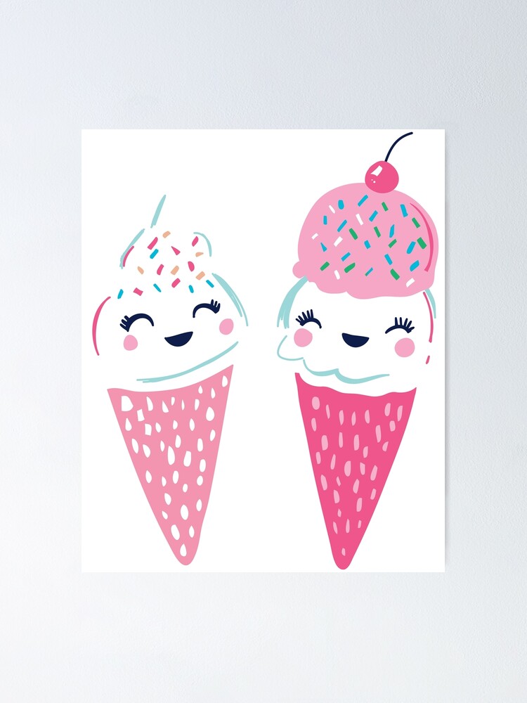 "Cute ice cream girls" Poster for Sale by artMoni | Redbubble