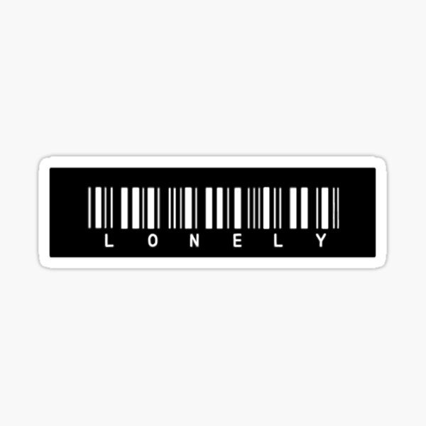 "Lonely barcode sad aesthetic classic print tshirt" Sticker by ...
