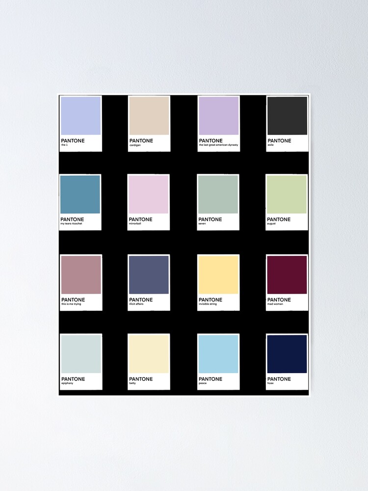 "Folklore Pantone Color Swatches Taylor Swift " Poster for Sale by ...