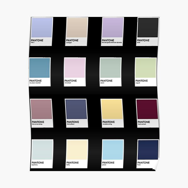 "Folklore Pantone Color Swatches Taylor Swift " Poster for Sale by ...