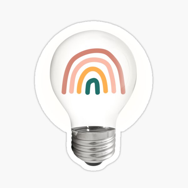 "Rainbow doodle , light bulb collage" Sticker for Sale by keddoshop ...