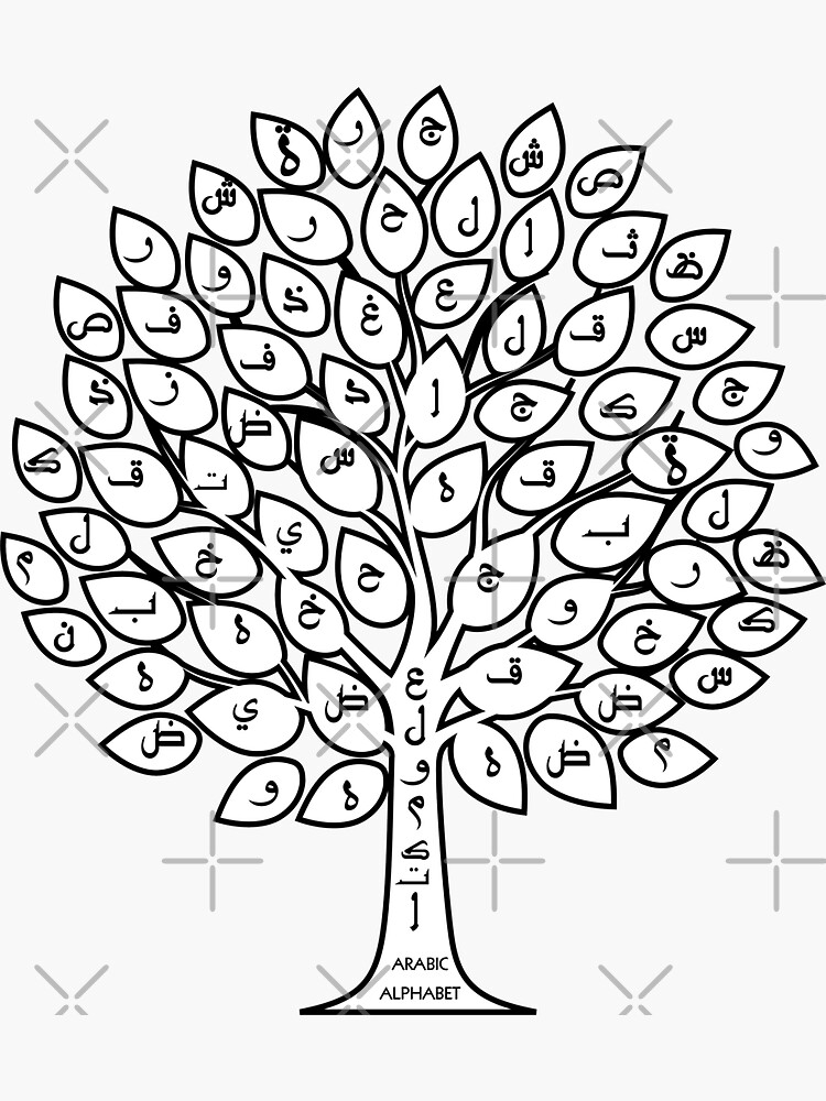 "ARABIC ALPHABET TREE" Sticker for Sale by kamisse212 | Redbubble