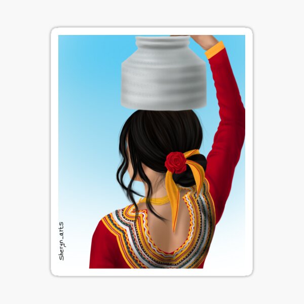 "Traditional maldivian girl " Sticker for Sale by sherynarts | Redbubble
