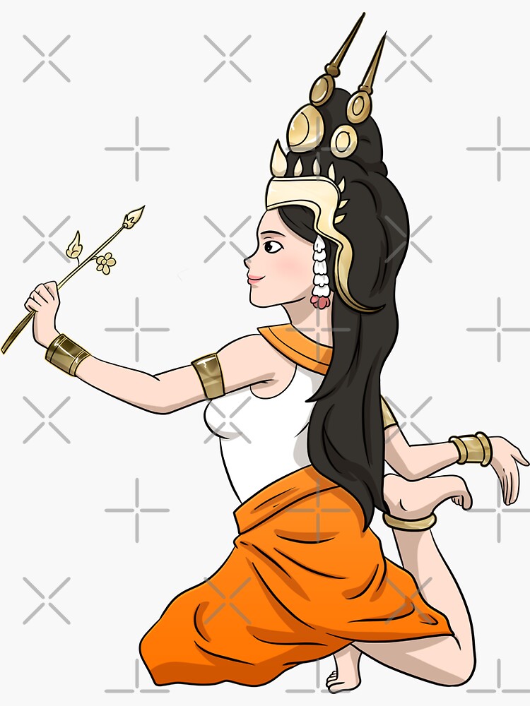 "Cambodia Cambodian Khmer Proud Flag Temple Woman Apsara Girl ...