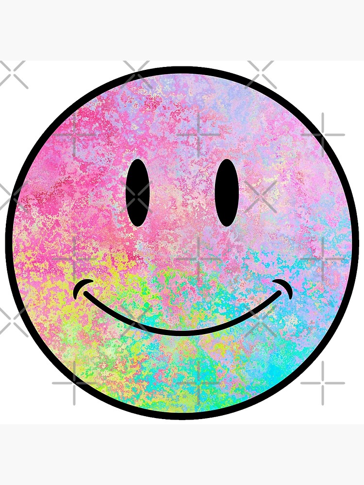 "electric neon psychedelic splatter smiley face" Poster for Sale by ...