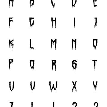 "Black Horror Creepy Spooky Letters Alphabet Pack" Sticker for Sale by ...