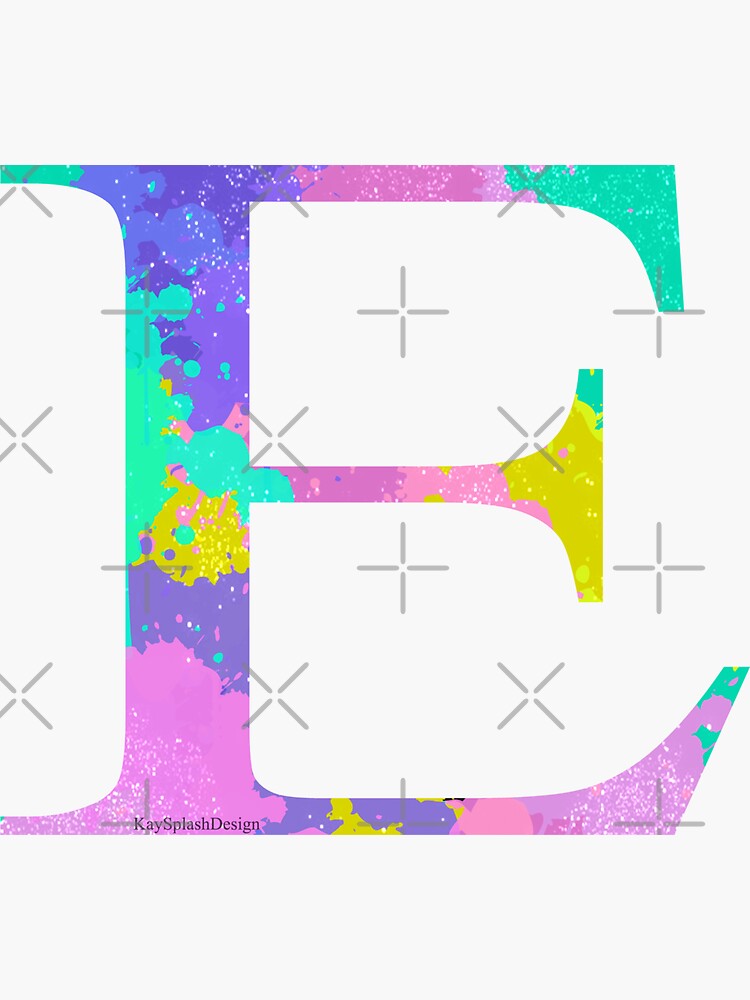 " Letter E (Signature)" Sticker for Sale by KaySplashDesign | Redbubble