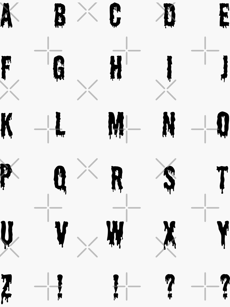 Pegatina «Black Horror Creepy Spooky Letters Alfabeto Pack 5» de ...