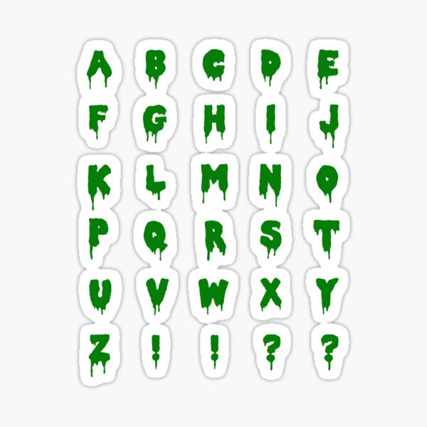 Pegatina «Green Horror Creepy Spooky Letters Alfabeto Pack 2» de ...