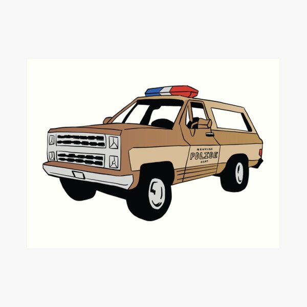 "Netflix Stranger Things Hopper Police Ford Bronco" Art Print for Sale ...