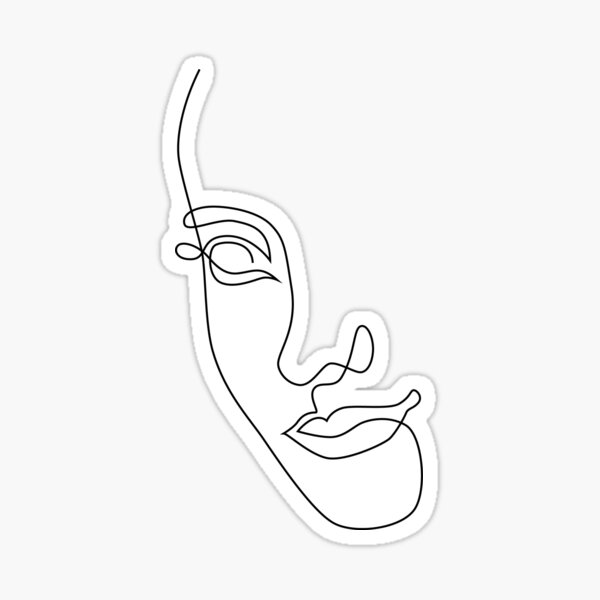 "One Line Woman Face" Sticker for Sale by Weird0Art | Redbubble