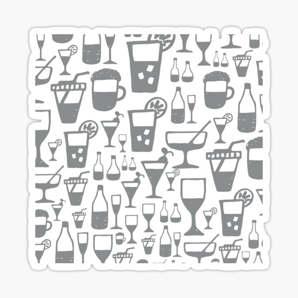 "drinks background sticker" Sticker for Sale by Art-Echo | Redbubble