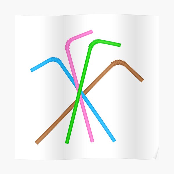 "straws, drinking straw sticker" Poster for Sale by Art-Echo | Redbubble