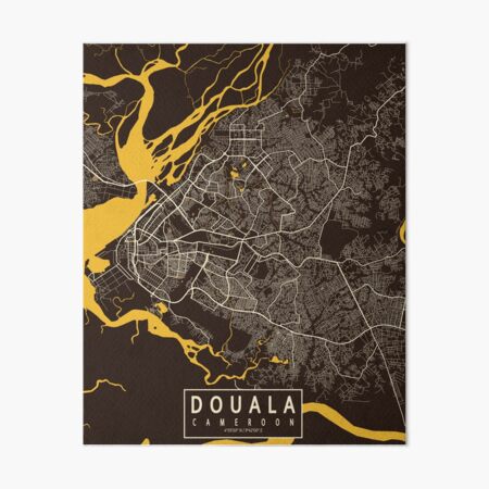 "Douala City Map of Littoral, Cameroon - Pastel" Art Board Print by ...
