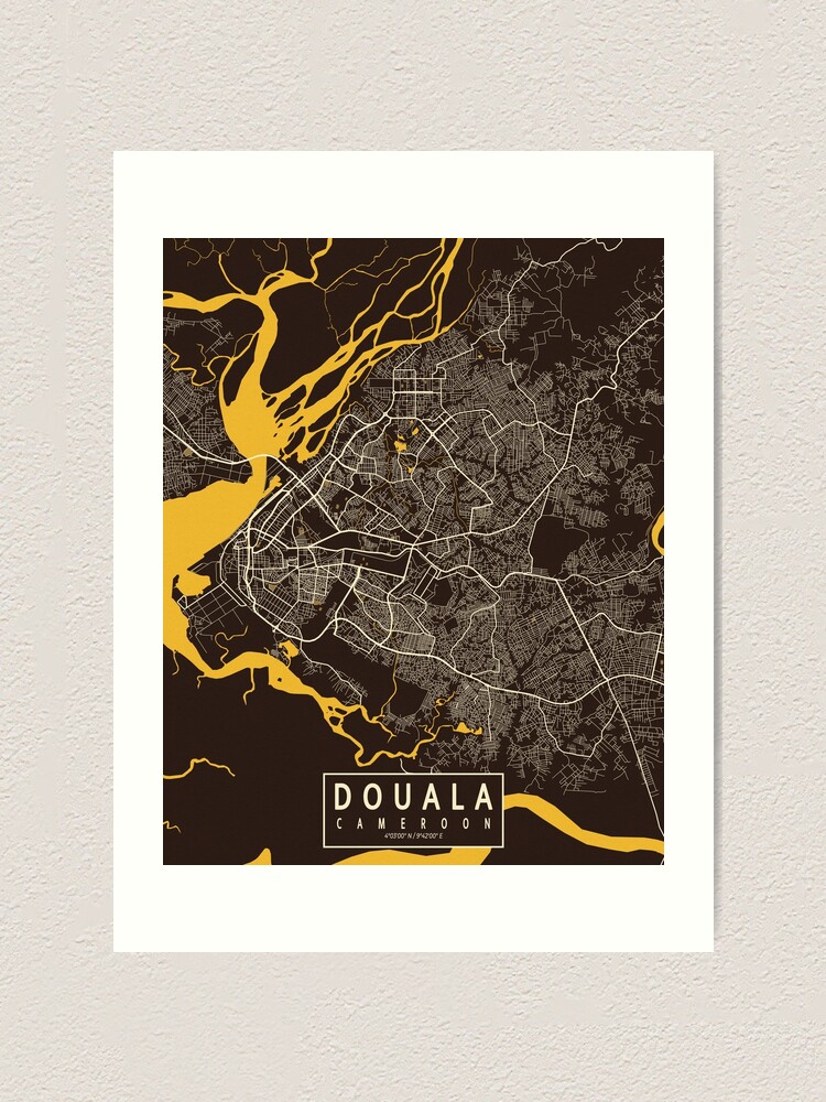 "Douala City Map of Littoral, Cameroon - Pastel" Art Print for Sale by deMAP | Redbubble