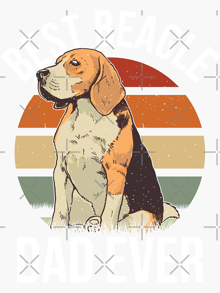 "Beagle Dad Dog Dad Hound Big Ears Droopy Dog" Sticker for Sale by ...