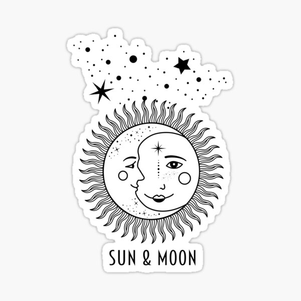 Sun And Moon Sticker For Sale By Colorfulmystic Redbubble
