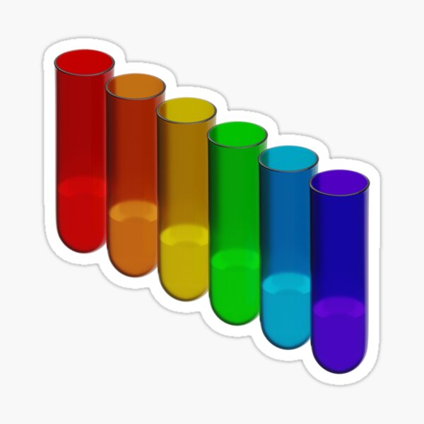 "Rainbow Test Tubes" Sticker for Sale by anatomyautumnal | Redbubble