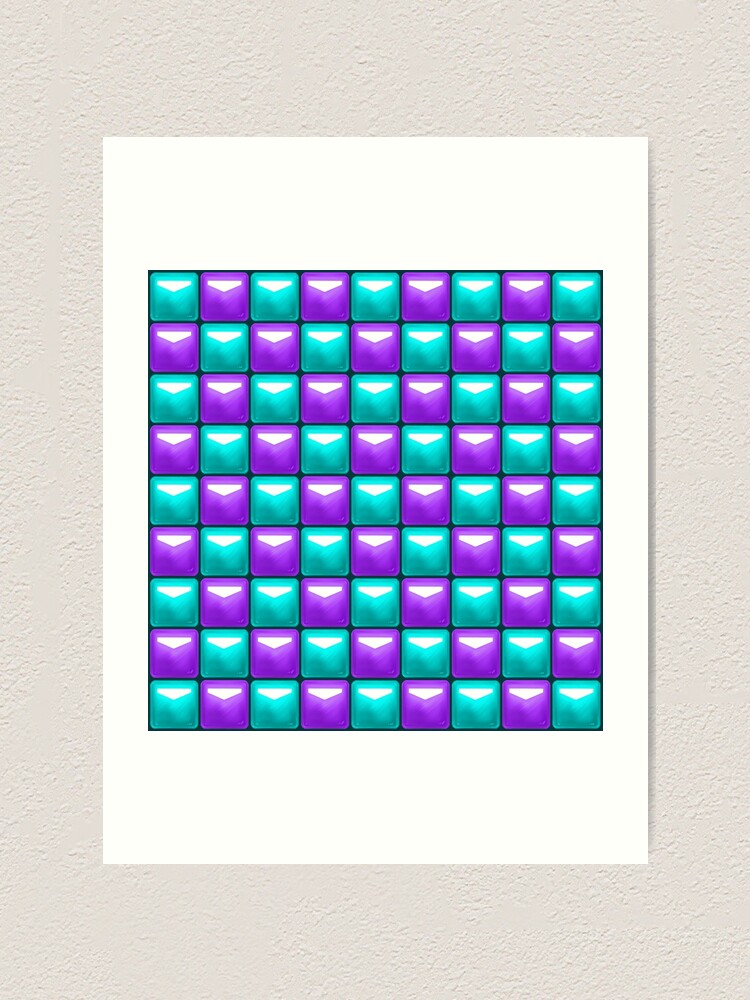 "Beat Saber Block Pattern 2022 - Electric Purple & Cyan Blue" Art Print ...