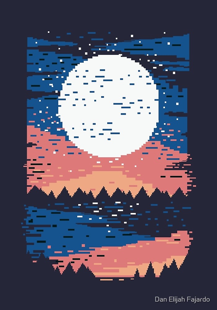 "Starry Pixel Night" by Dan Elijah Fajardo | Redbubble
