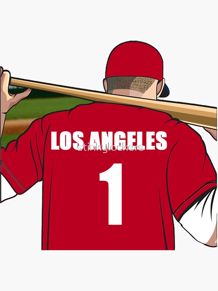 "Los Angeles Baseball Jersey Number 1 Fan" Sticker for Sale by ...