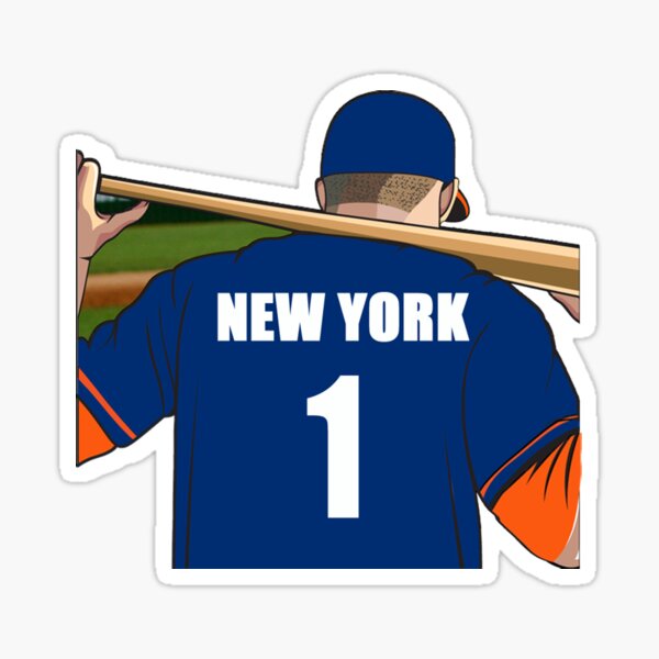 "New York Orange Baseball Jersey Number 1 Fan" Sticker for Sale by ...