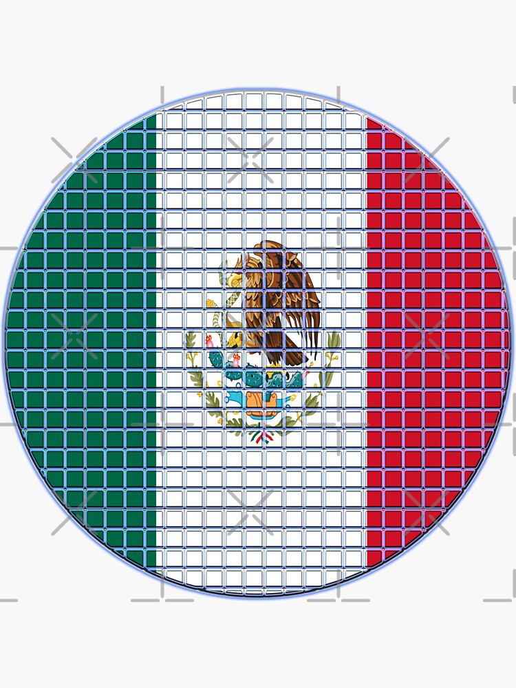 "Mexico Flag Rounded - Squares Pixel " Sticker for Sale by MoonElite ...
