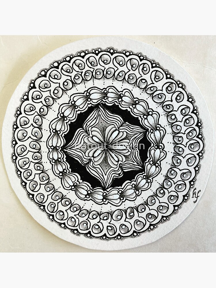 "Mandala style Zentangle pen and ink drawing" Poster for Sale by ...