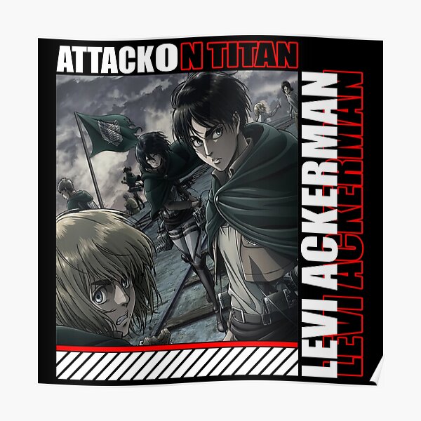 "Graphic Attack On Titan Dark Fantasy Anime Levi" Poster for Sale by ...