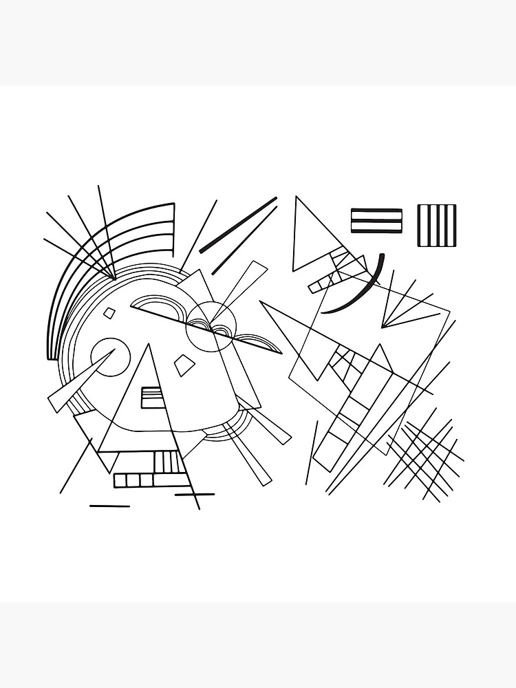 "Minimal Line Art Drawing Black and Violet by Wassily Kandinsky" Art ...