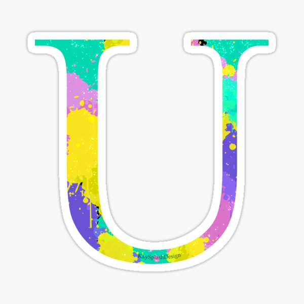 "Letter U (Signature) " Sticker for Sale by KaySplashDesign | Redbubble