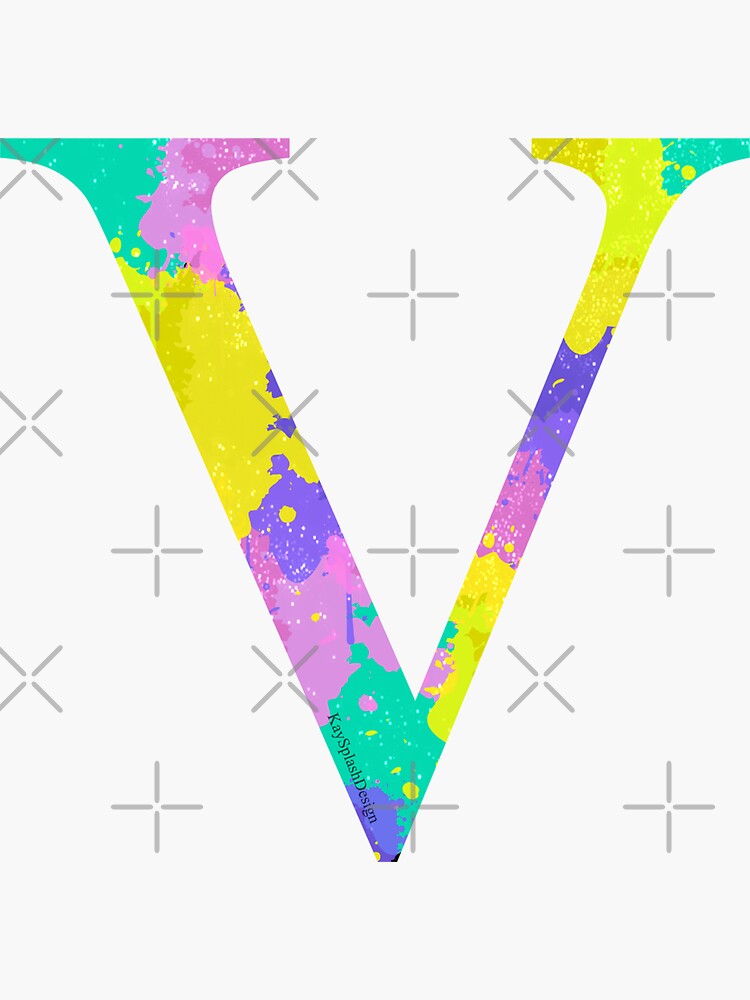 "Letter V (Signature) " Sticker for Sale by KaySplashDesign | Redbubble