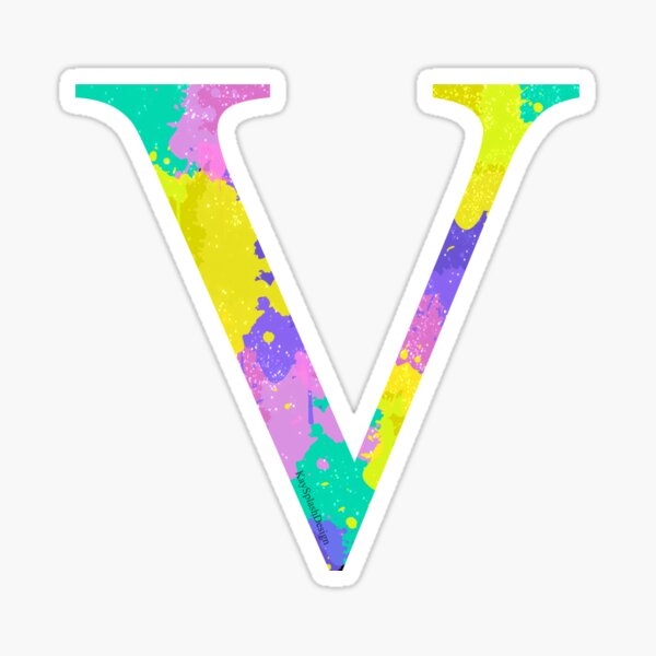 "Letter V (Signature) " Sticker for Sale by KaySplashDesign | Redbubble
