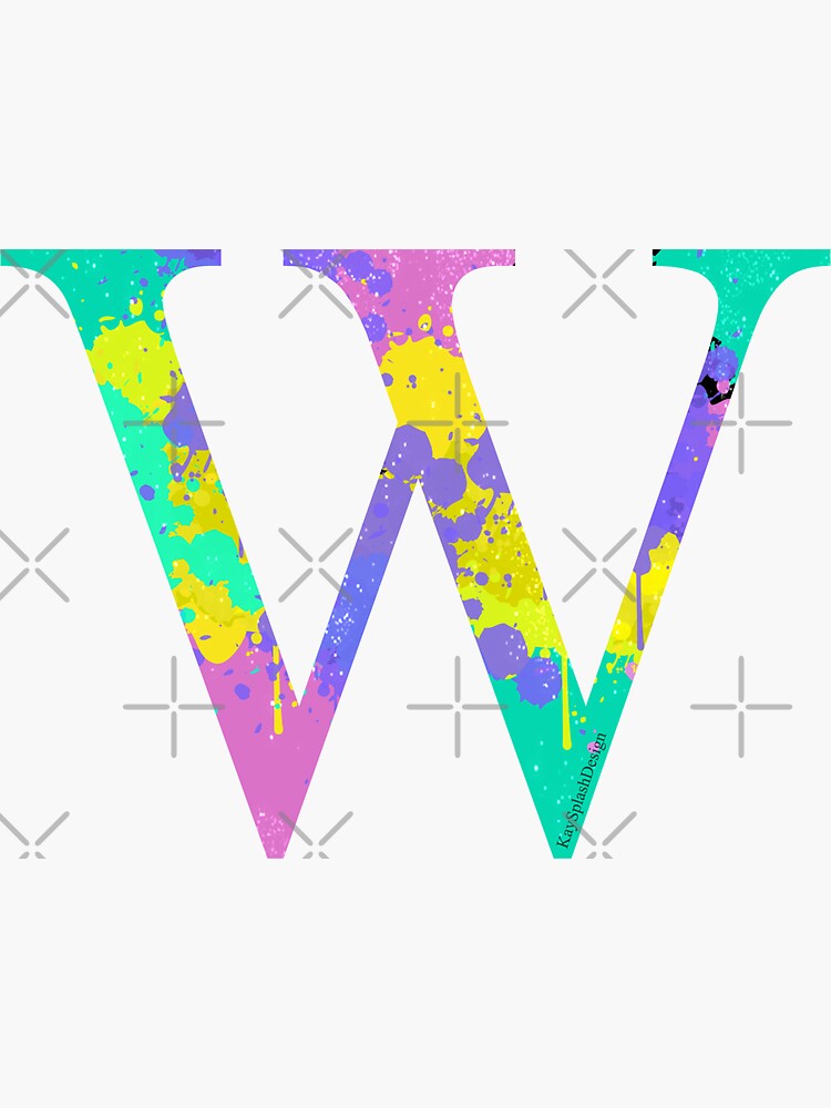 "Letter W (Signature)" Sticker for Sale by KaySplashDesign | Redbubble