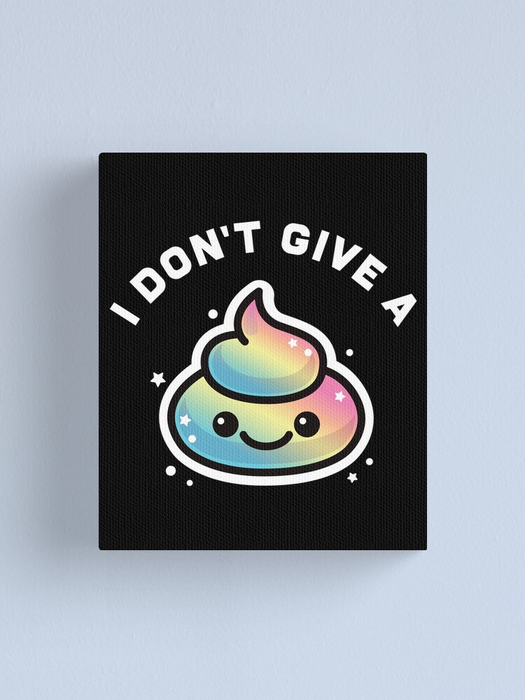 Impression sur toile « Smiley mignon de merde: visage souriant arc-en ...