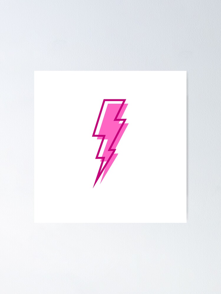 "Hot Pink Lightning Bolt" Poster for Sale by simplygraciemae | Redbubble