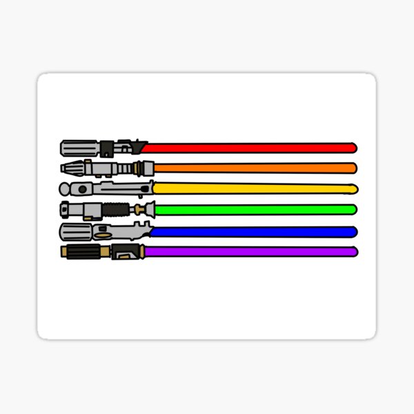 "Pridesabers- Pride Star Wars Lightsabers" Sticker for Sale by ...