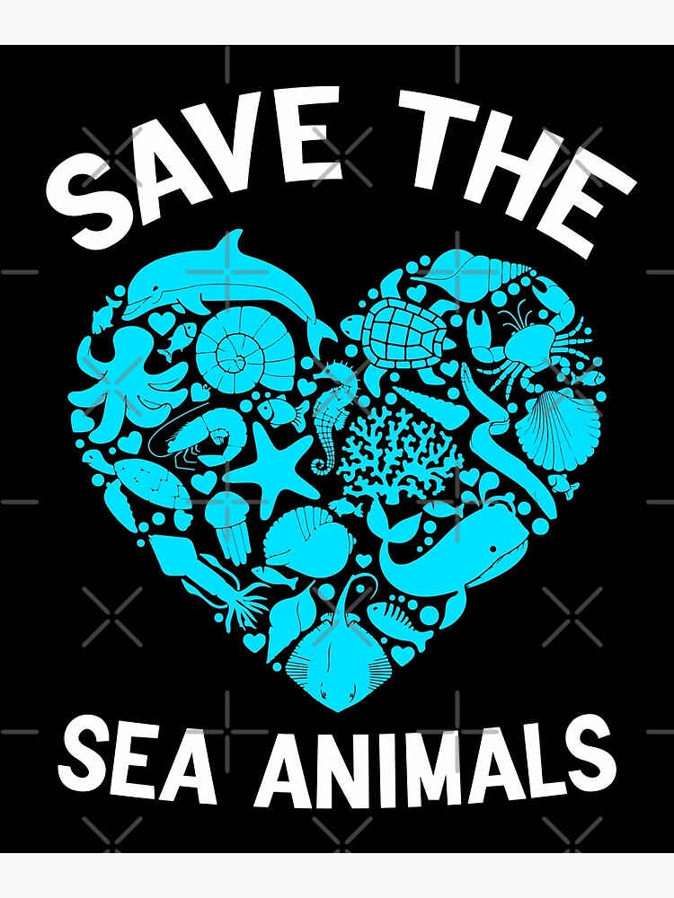 "Save The Sea Animals Marine Conservation Whale Sea Animals" Poster for ...