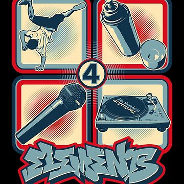 "4 Elements of Hip Hop" Sticker for Sale by trev4000 | Redbubble