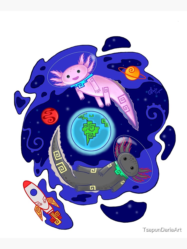 "aerospace axolotls" Poster by TsapunDariaArt | Redbubble
