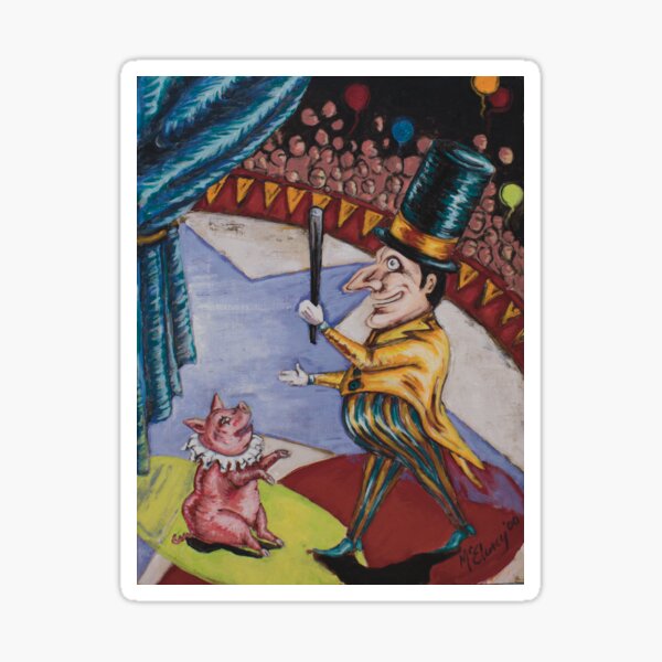 "Punch The Pig Trainer" Sticker for Sale by MaggiesMuse | Redbubble