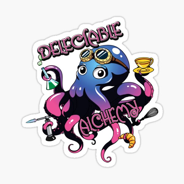 "Delectable Octi Logo black" Sticker for Sale by Battle-Unicorn | Redbubble