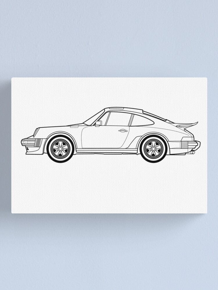 "911 Turbo outline drawing" Canvas Print for Sale by RJWautographics ...